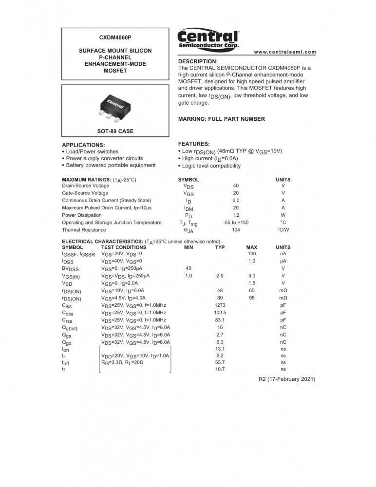 CXDM4060P datasheet page 1