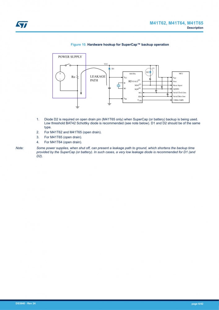 M41T62LC6F datasheet page 6