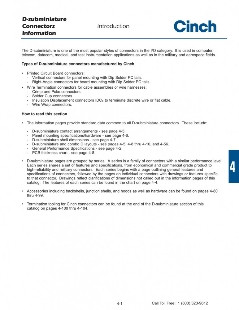 CINCH D-sub documentation page 2