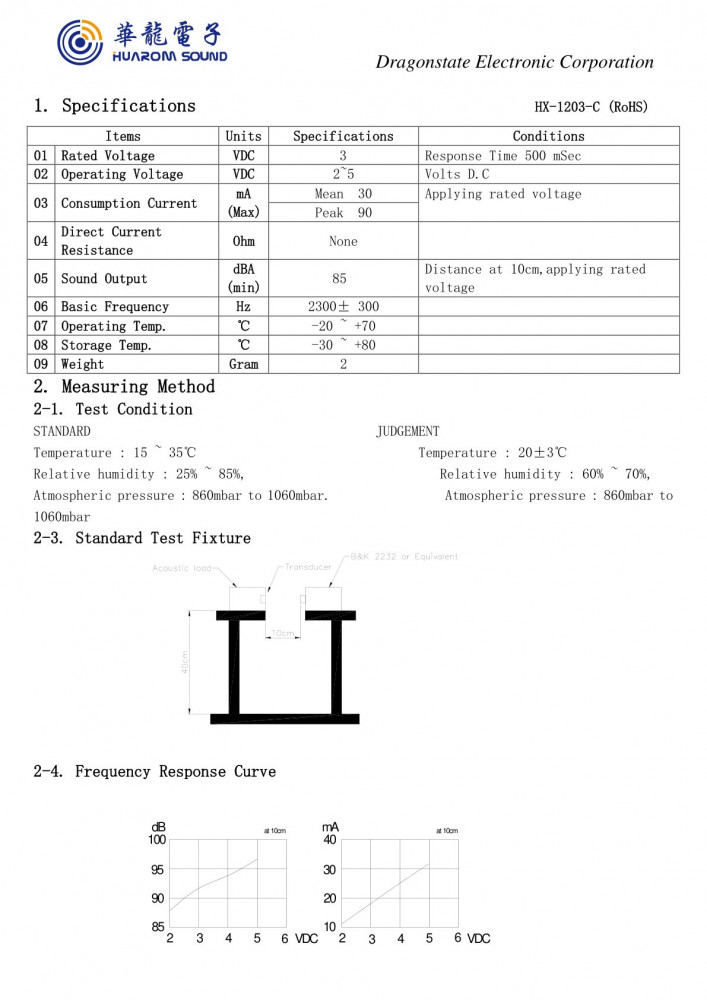 HX-1203-C specification page 2