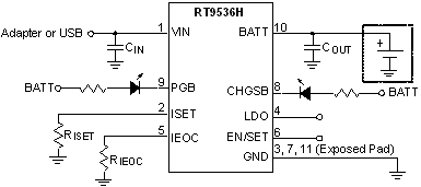 RT9536H - Linear Single Cell Li-Ion Battery Charger IC for Portable Applications for sale