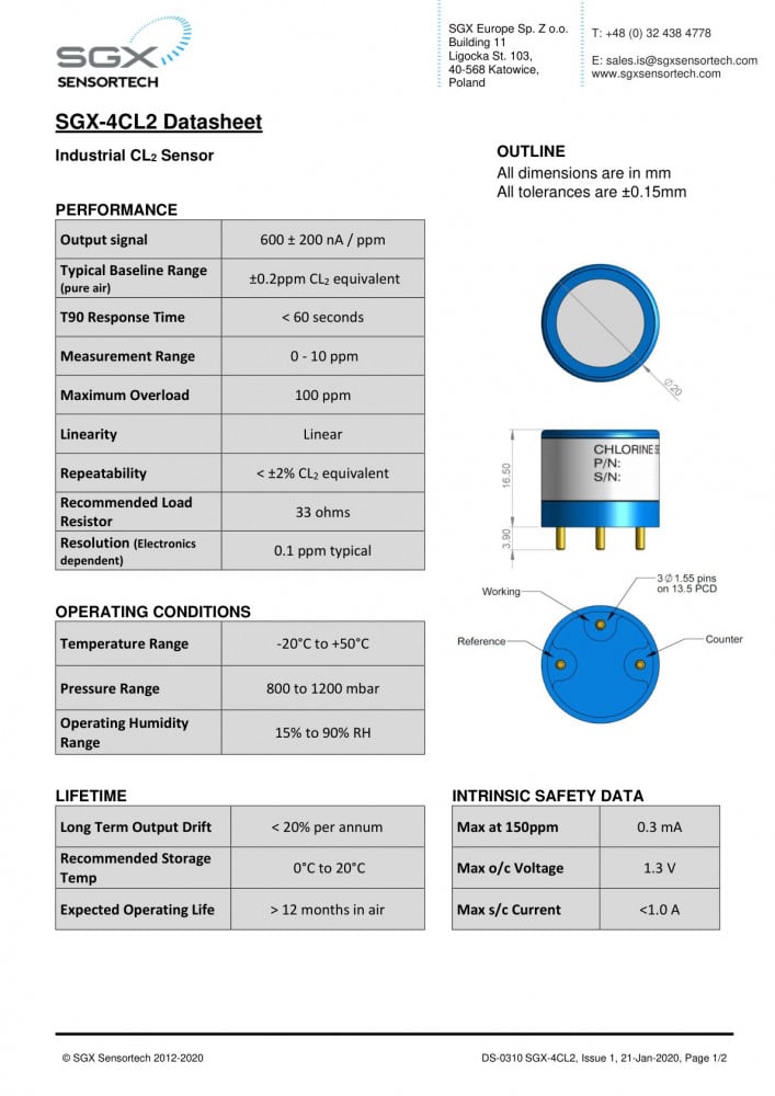 SGX-4CL2 datasheet page 1