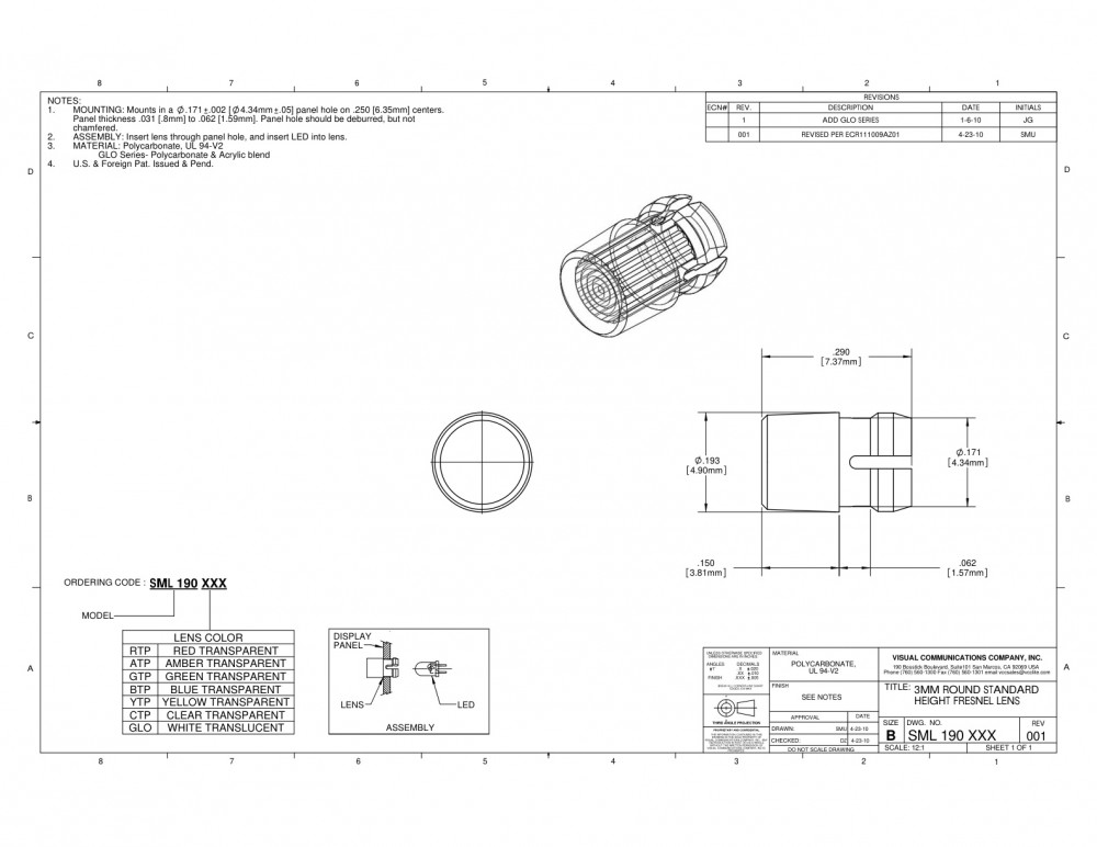 SML 190 series technical drawing preview