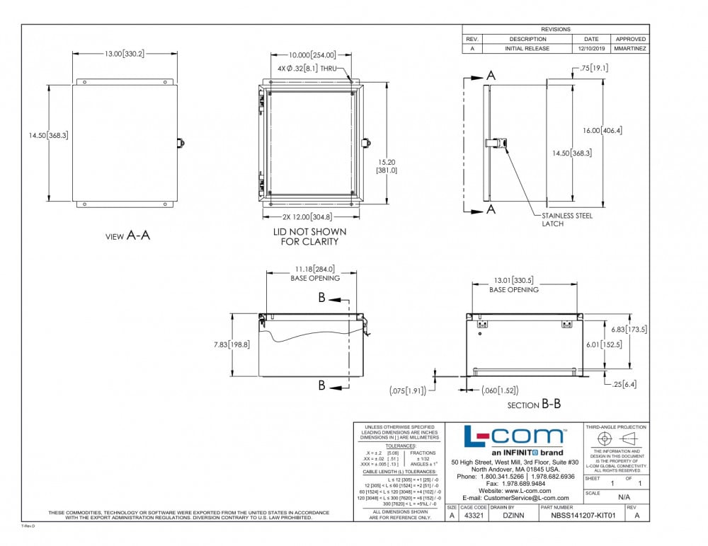 L-com NBSS141207-KIT01 technical drawing