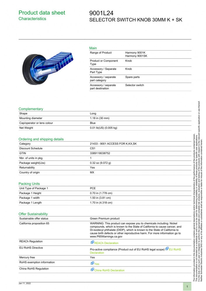 9001L24 technical document page 1