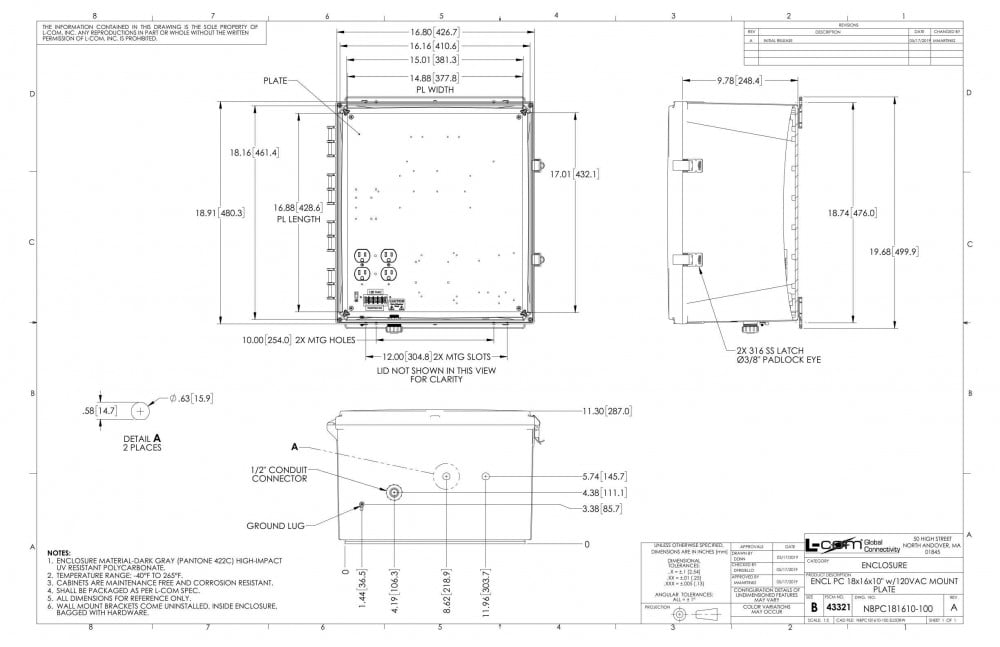 L-com NBPC181610-100 engineering drawing