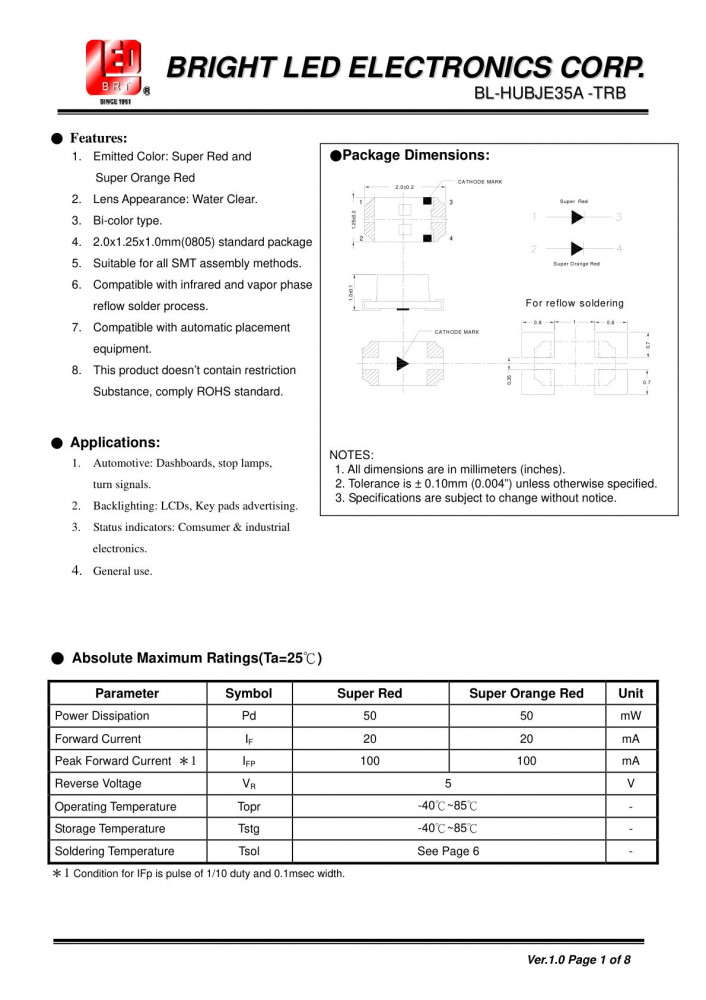 BL-HUBJE35A-TRB technical document page 1
