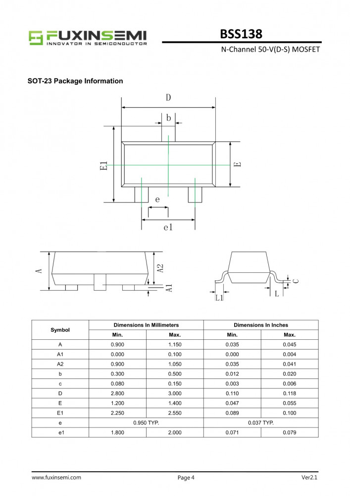 FUXINSEMI BSS138 datasheet page 4