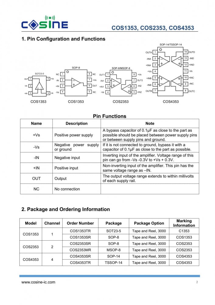 COS2353SR datasheet page 2