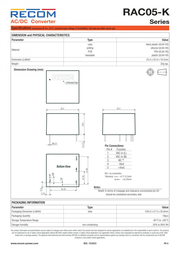 RAC05-K datasheet page 5