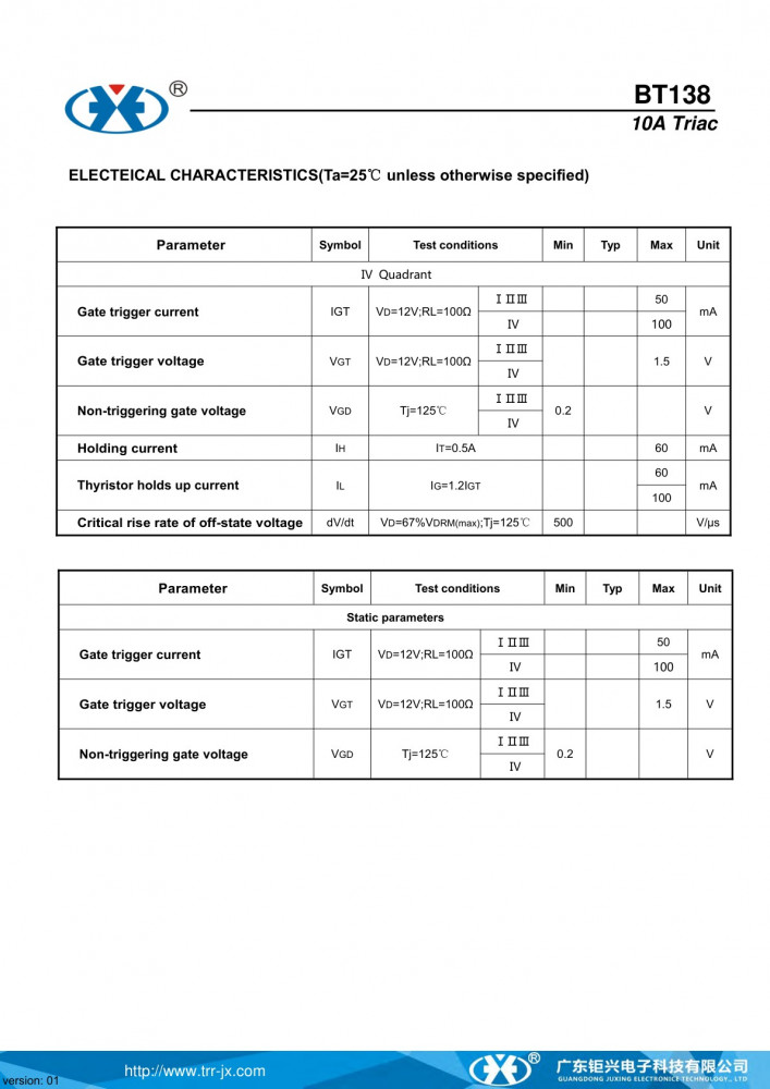 BT138 datasheet page 2