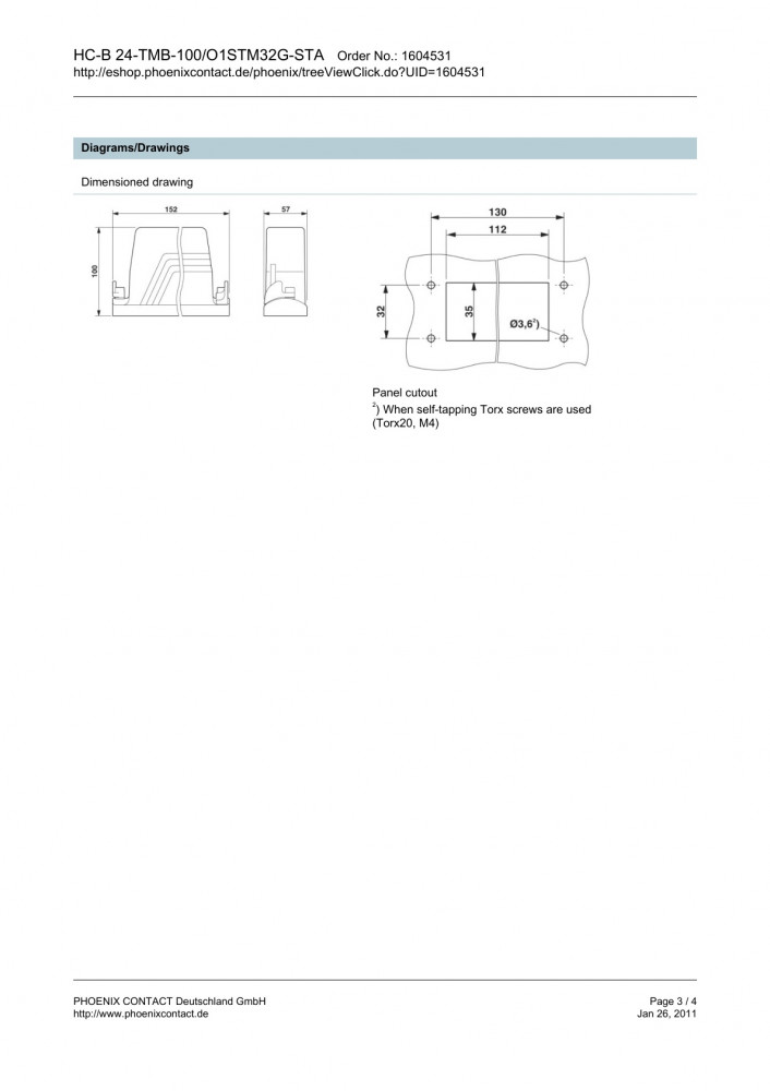 Phoenix Contact 1604531 technical data page