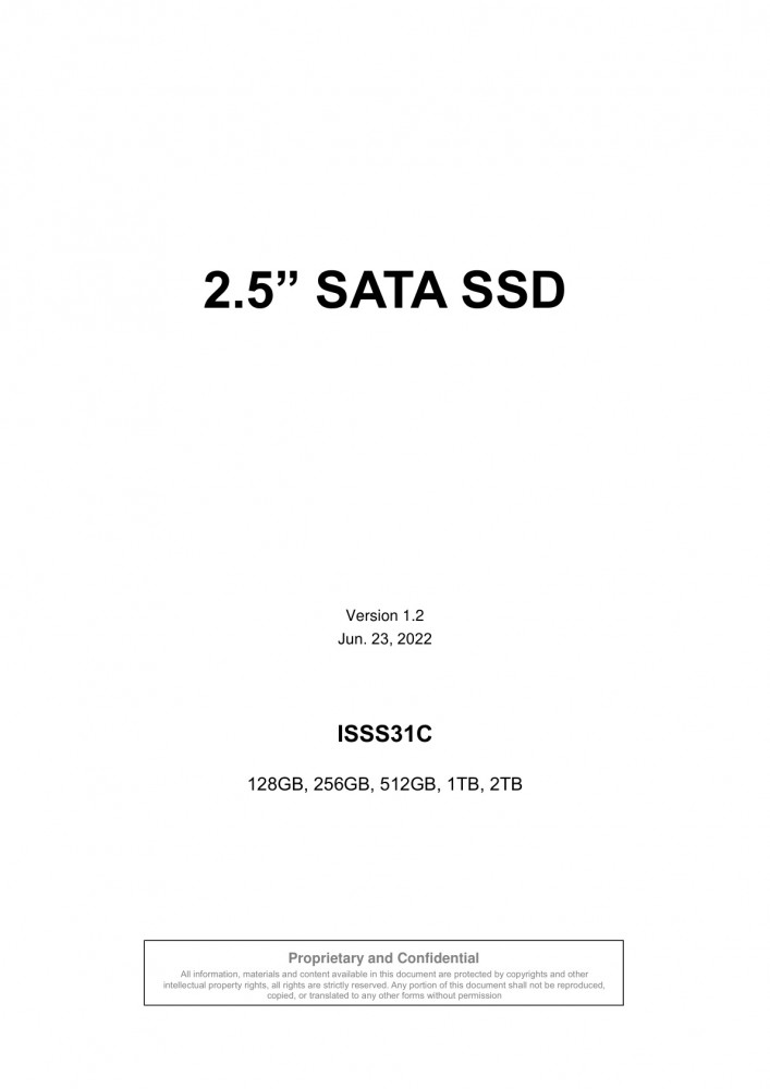 ISSS31C technical document page 1