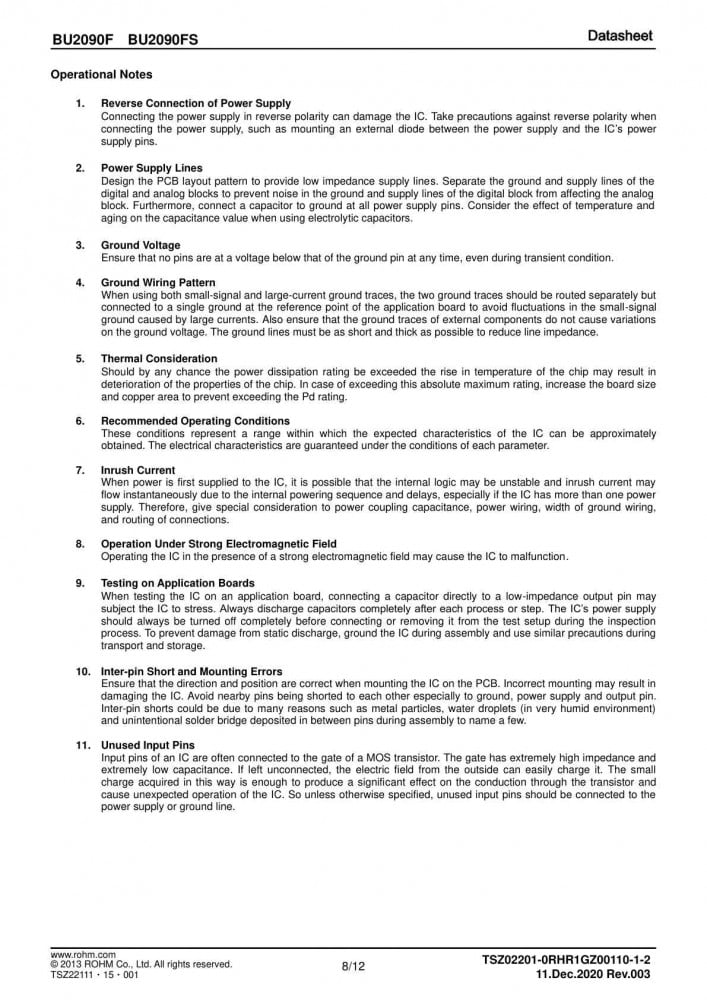BU2090FS-E2 datasheet page 8