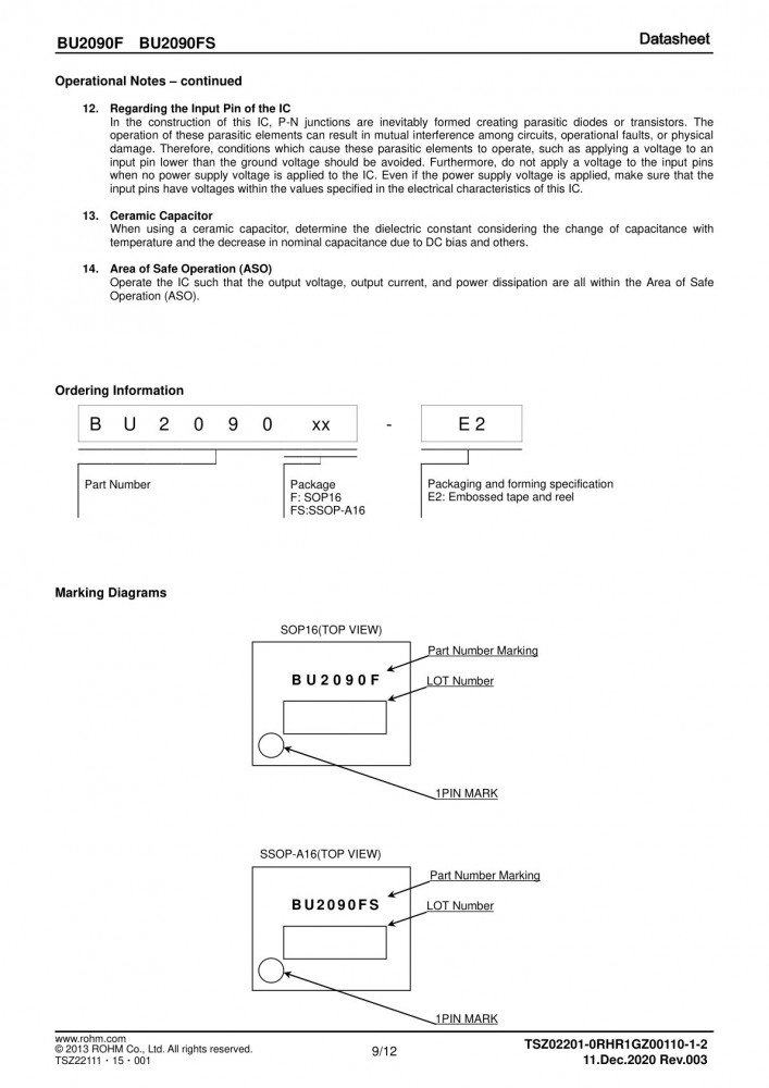 BU2090FS-E2 datasheet page 9