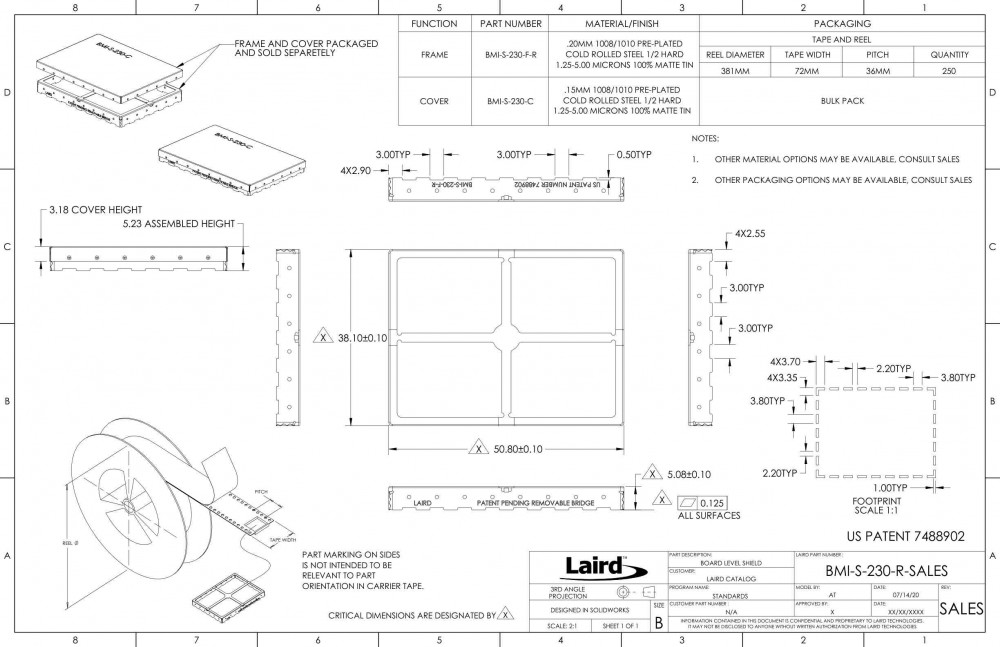 BMI-S-230-F-R product drawing and technical documentation page