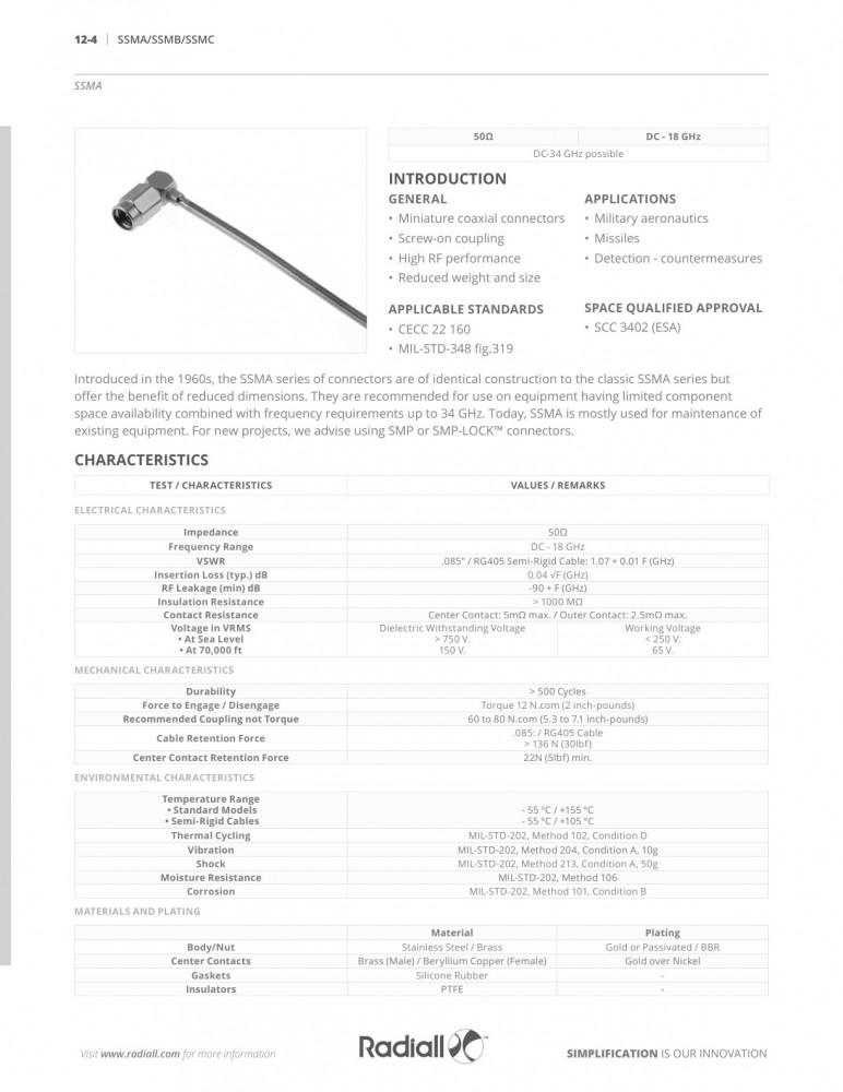 Radiall SSMB technical document page 4