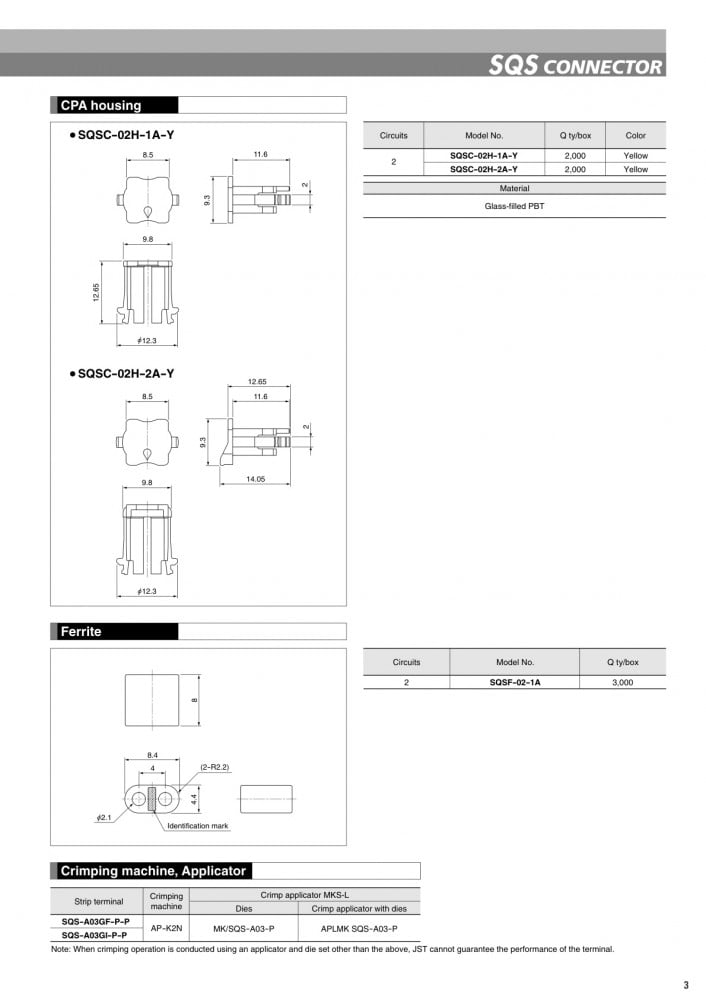 JST SQS connector documentation page 3