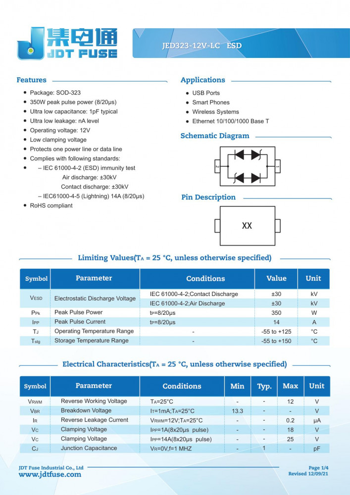 JED323-12V-LC datasheet page 2