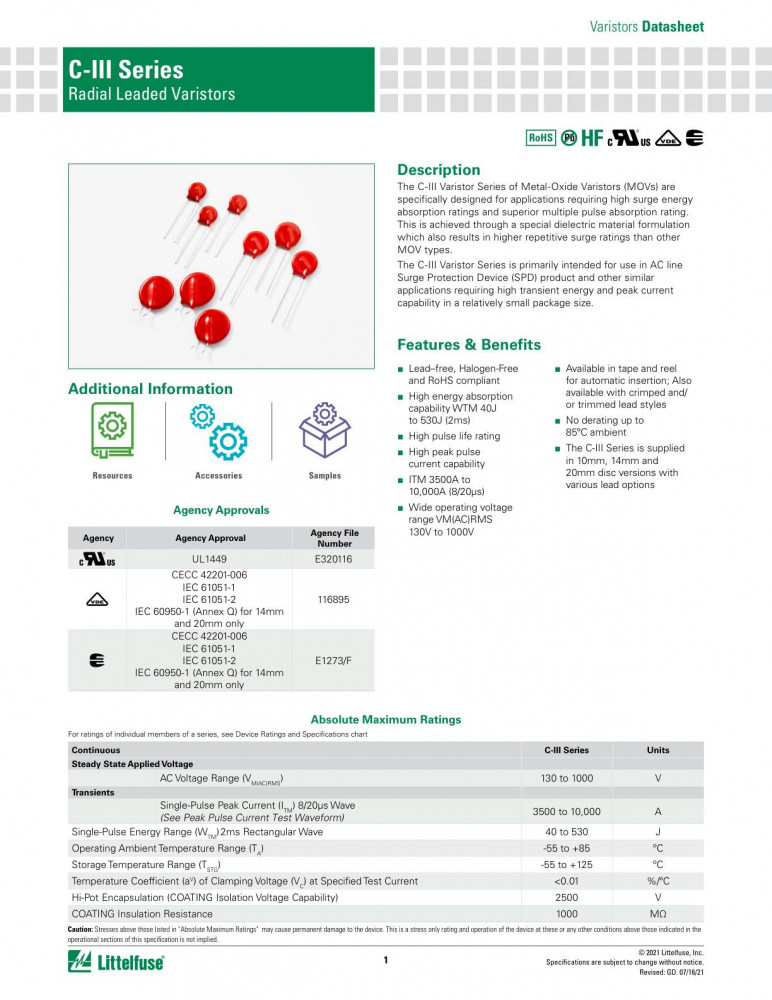 V250LA40CP datasheet page 1