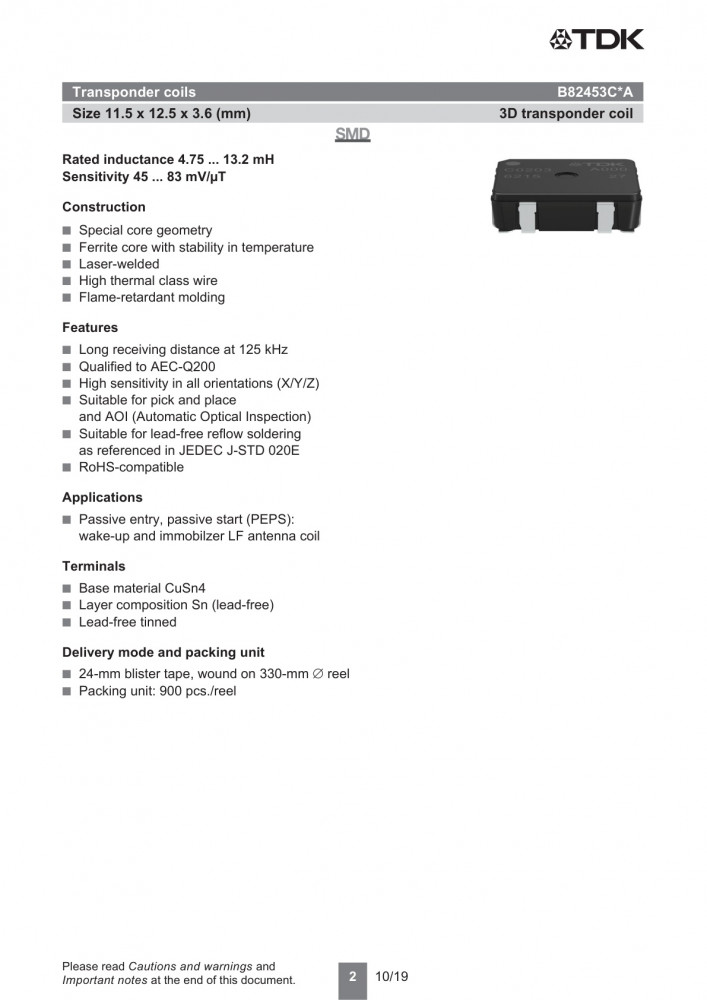 B82453C series technical document page 2