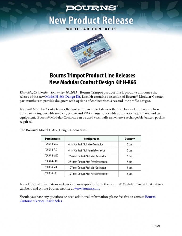 Bourns H-866 technical reference page