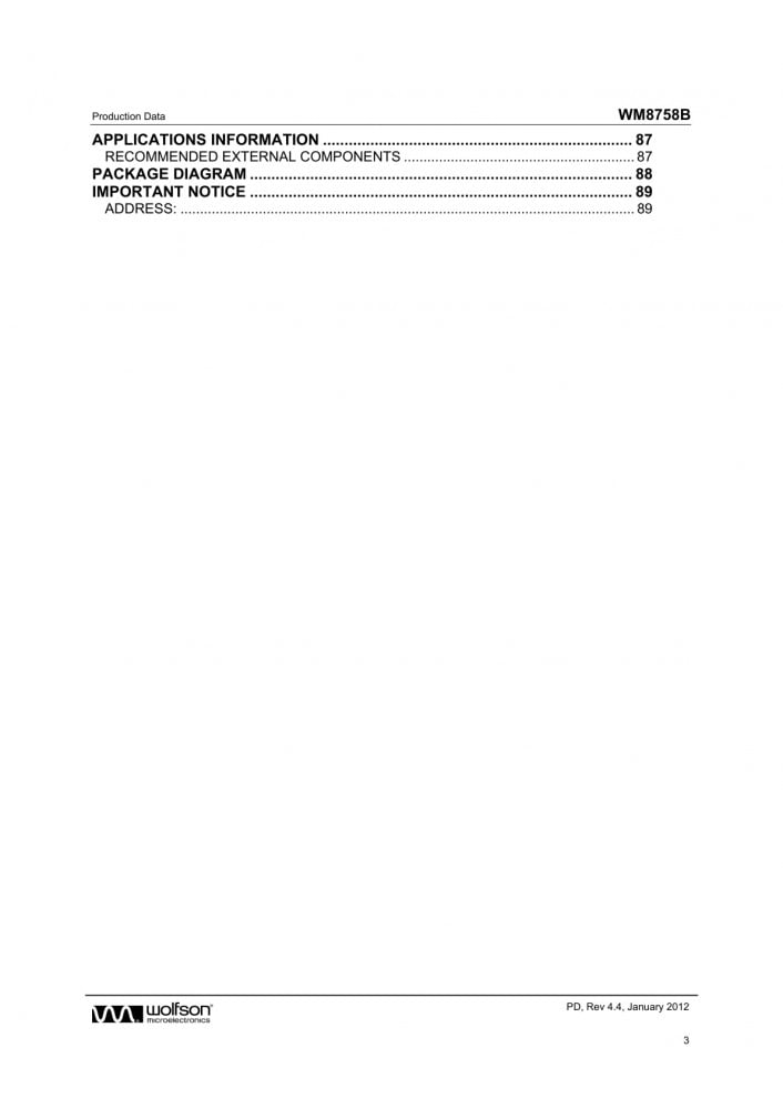 WM8758B datasheet page 3
