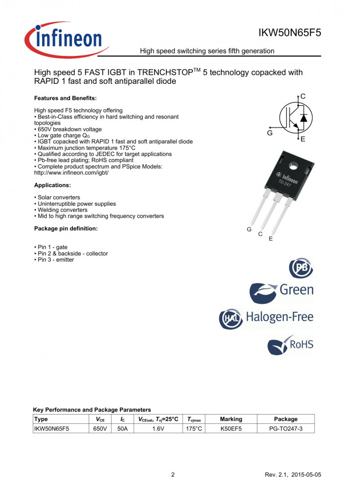 IKW50N65F5 datasheet page 2