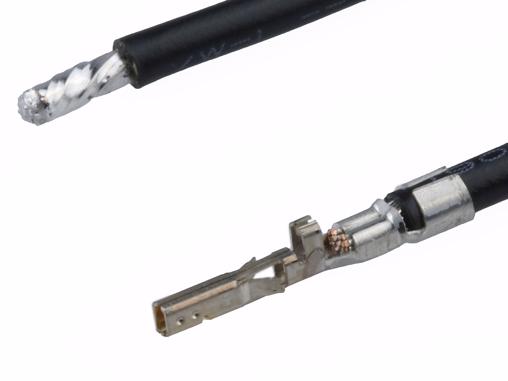 Pre-Crimped Lead Micro-Fit+ Female-to-Pigtail, 0.38µm Gold (Au) Plating, 300.00mm Length, 24 AWG, Black