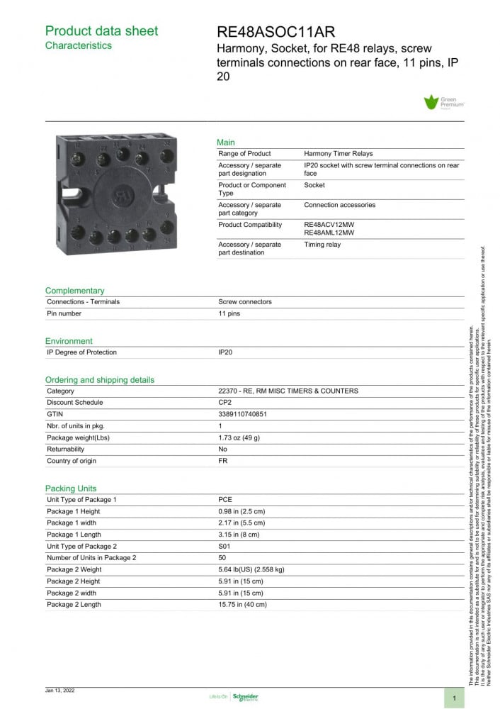 RE48ASOC11AR technical document page 1