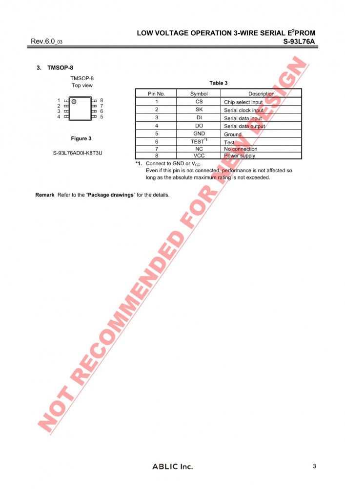 ABLIC S-93L76A datasheet page 3
