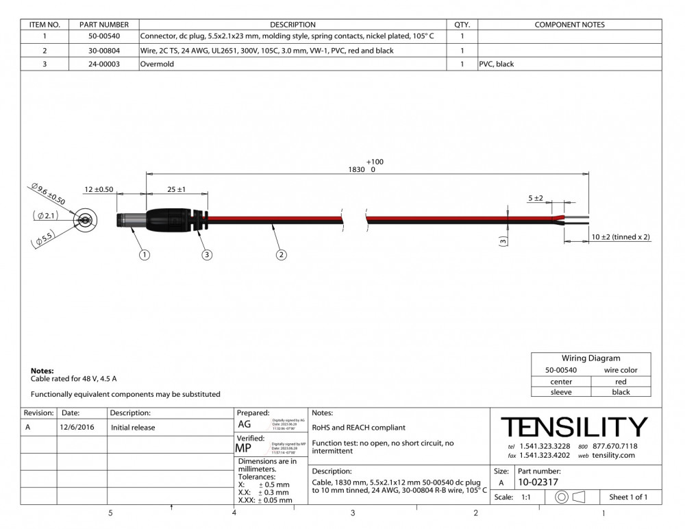 Tensility International 10-02317 product drawing