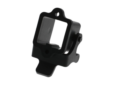 Heavy-Duty Harsh Environment (HE) Single Lever Hood, Die-cast Aluminum, with 2 Pegs, Top Entry, Size 3A «21x21», Pg11 Thread, Black