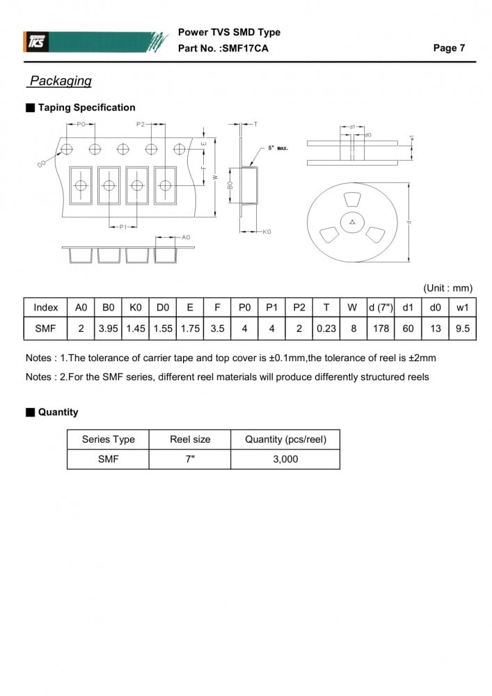 SMF17CA specification page 10