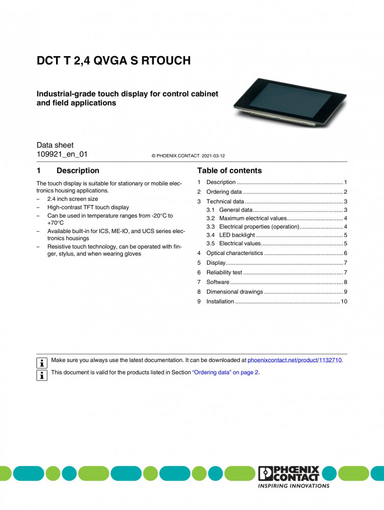 Phoenix Contact 1225275 datasheet page 1