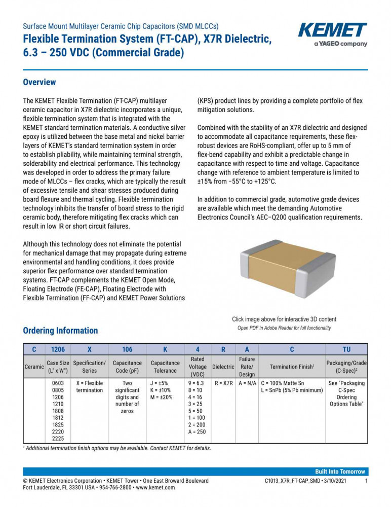 KEMET FT-CAP datasheet page 1