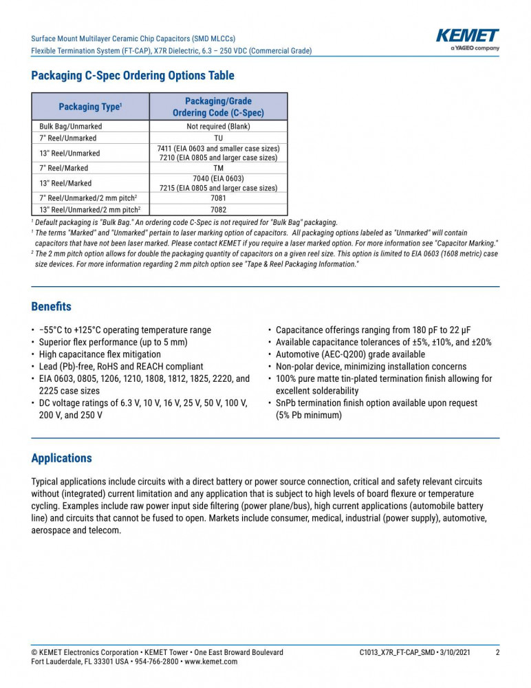 KEMET FT-CAP datasheet page 2