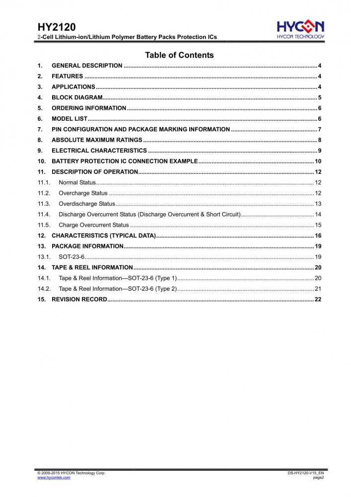HY2120 datasheet page 2