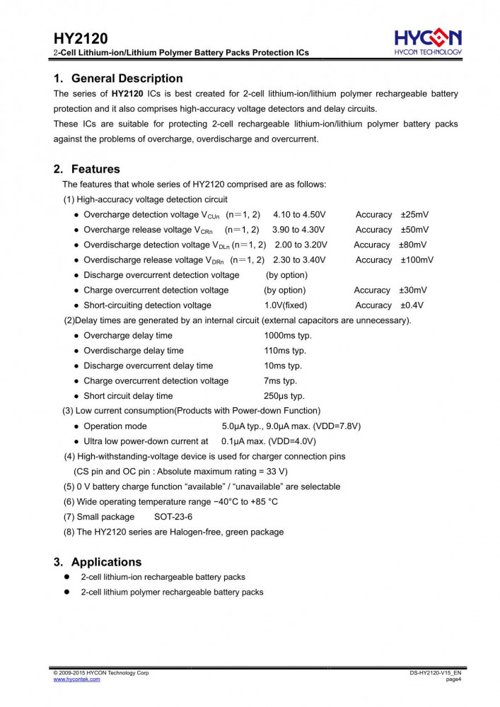 HY2120 datasheet page 4