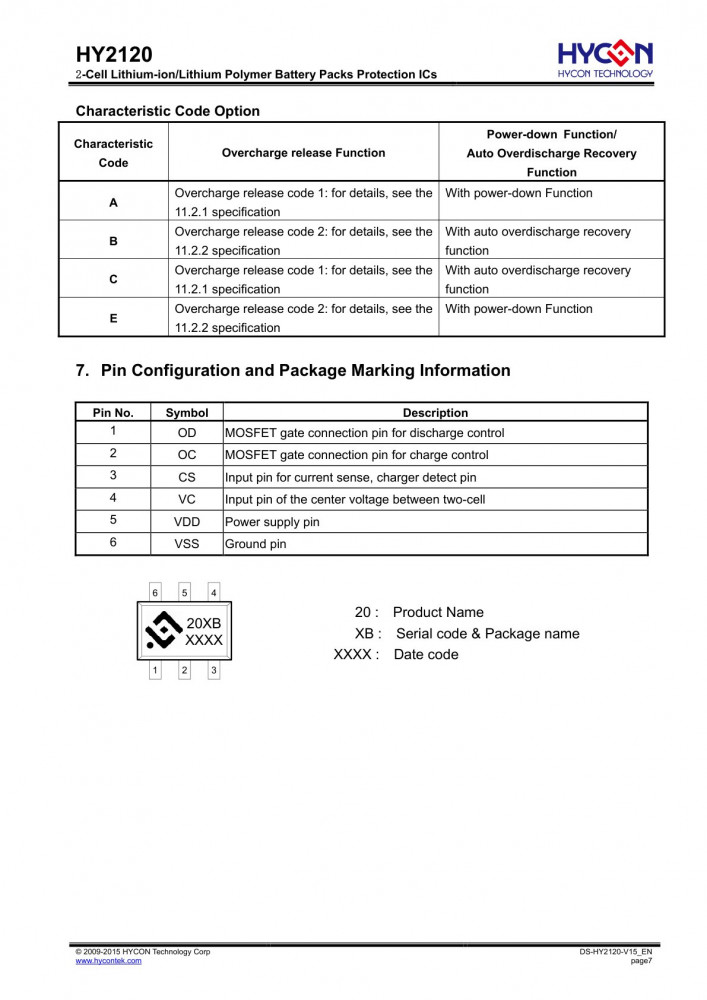 HY2120 datasheet page 7