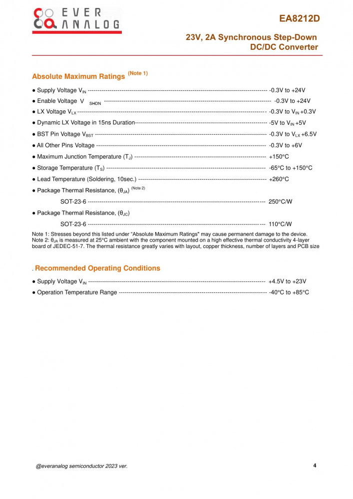EA8212D datasheet page 4