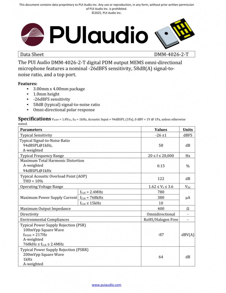 DMM-4026-2-T datasheet page 1