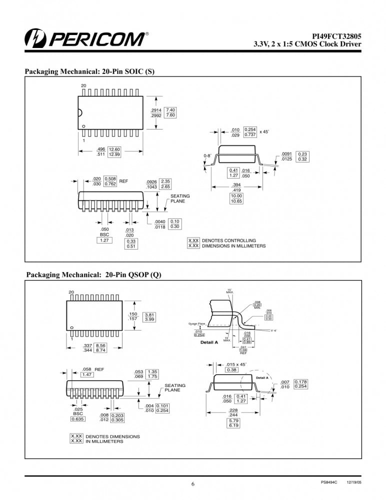 PI49FCT32805QEX datasheet page 6