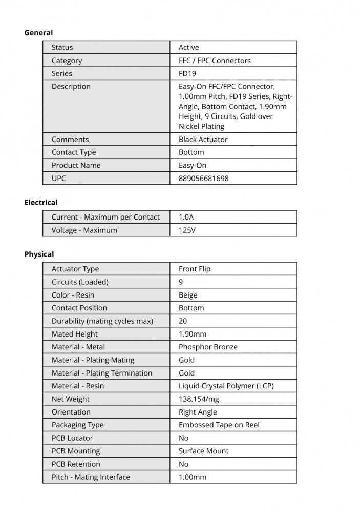 Technical document page 2 for MOLEX 2005280090