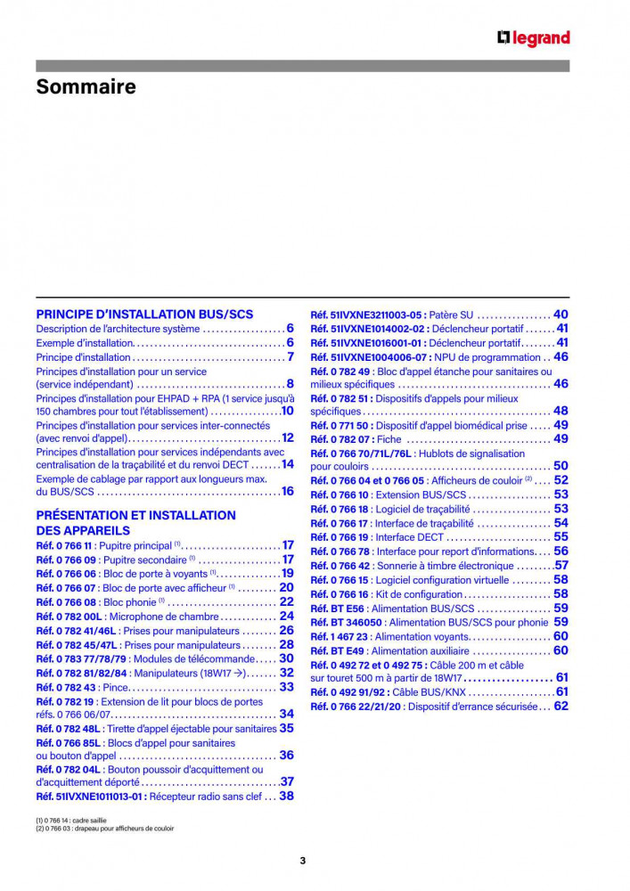 Legrand BUS/SCS nurse-call installation guide, page image 3
