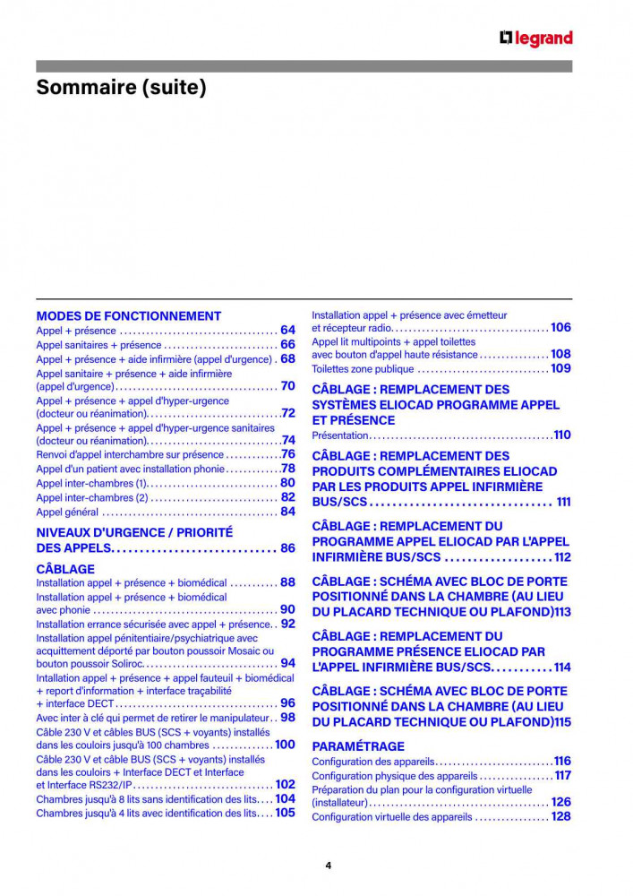 Legrand BUS/SCS nurse-call installation guide, page image 4