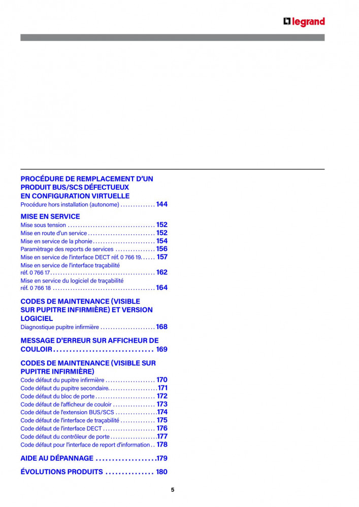Legrand BUS/SCS nurse-call installation guide, page image 5