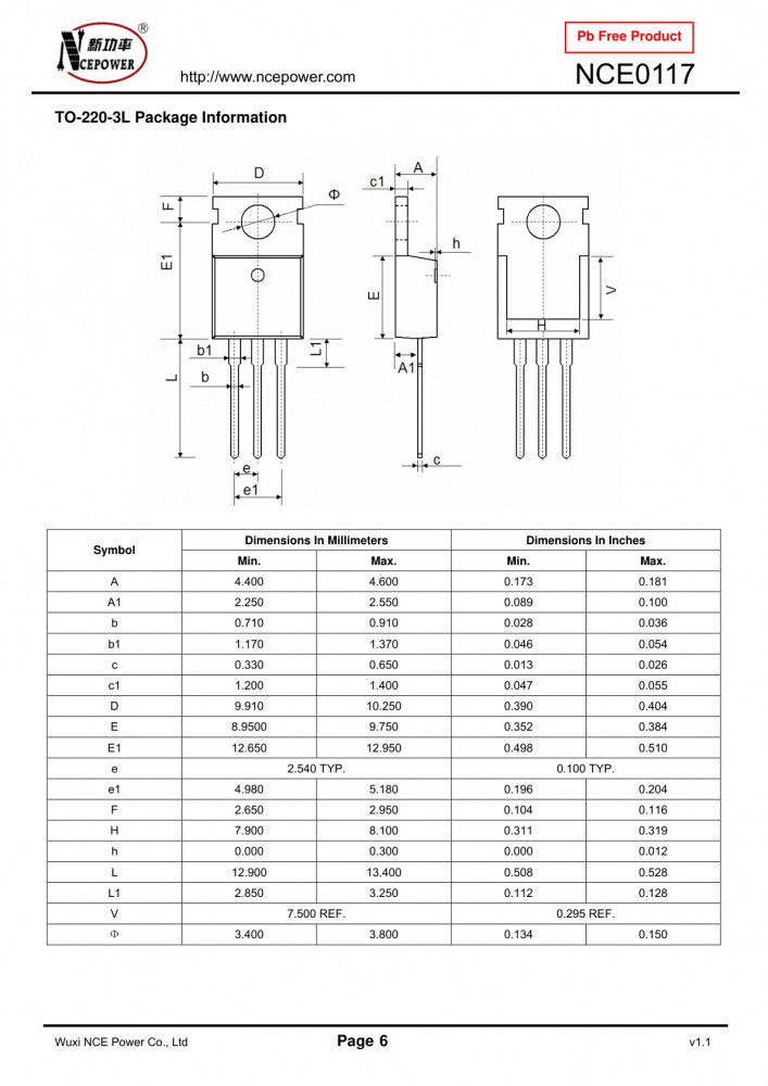 NCE0117 datasheet page 6