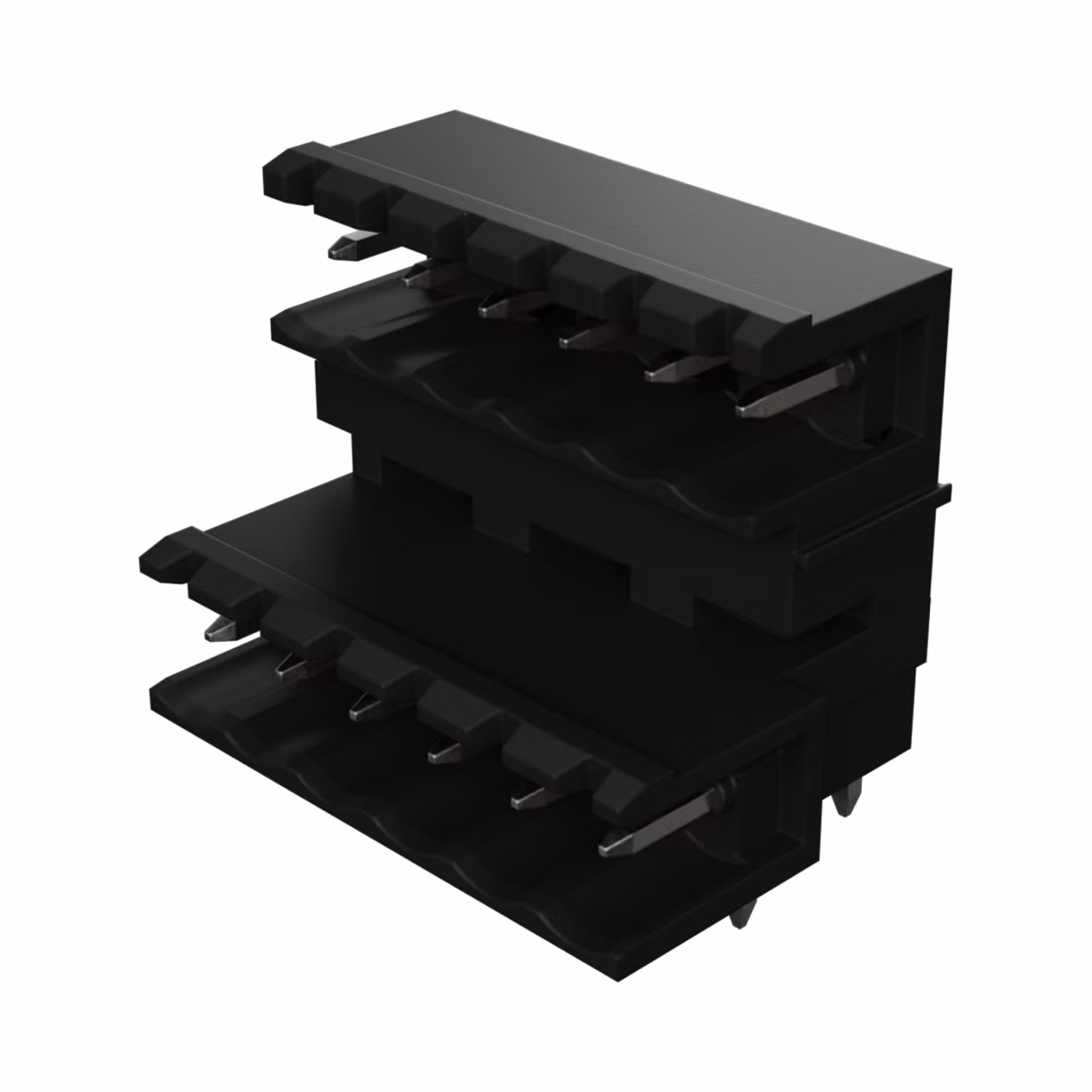 5.00mm Pitch Eurostyle Horizontal Dual Level PCB Header, Open Ends, 12 Circuits for sale