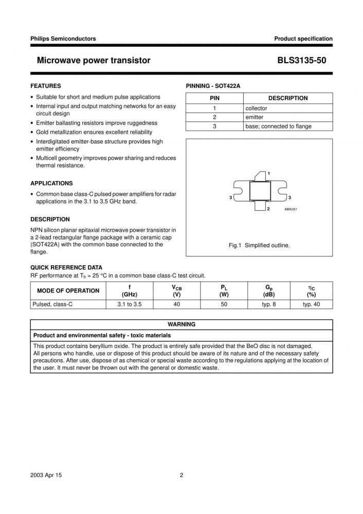 BLS3135 technical document page 2